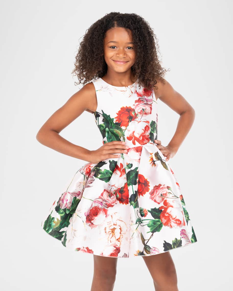 Zoe Girl's Sophia Large Floral-Print Dress, Size 7-16 | Neiman Marcus