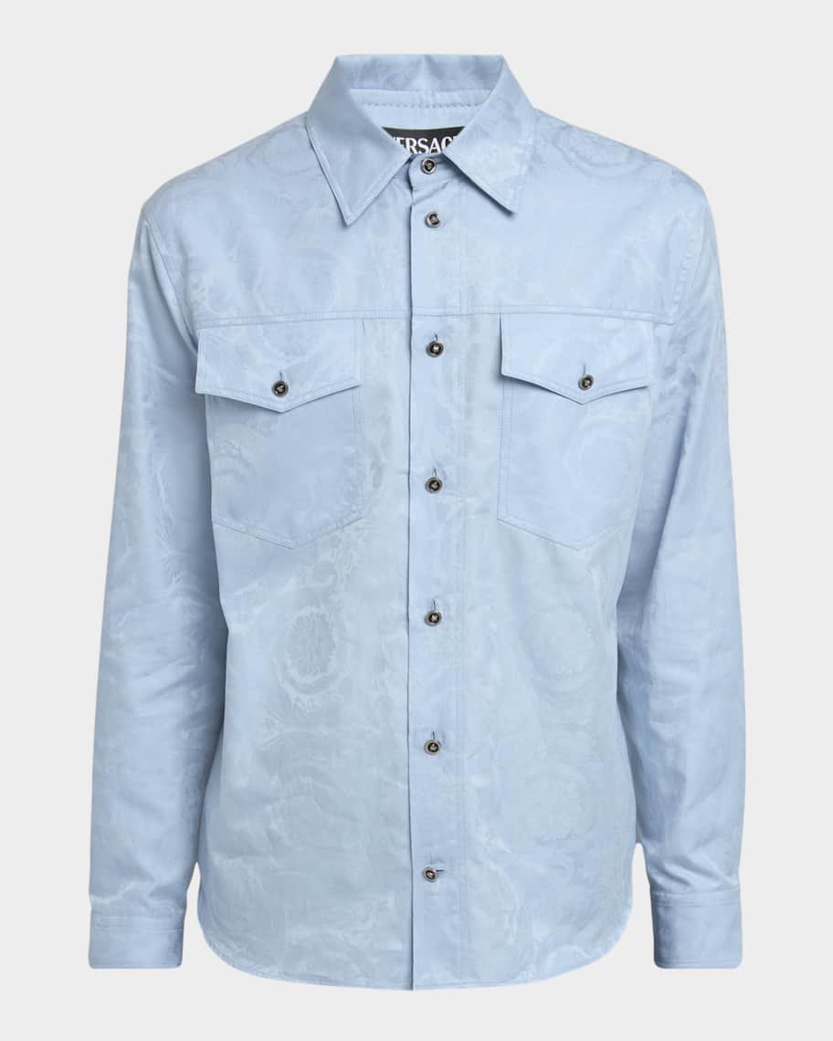 Versace Men's Barocco Jacquard Sport Shirt | Neiman Marcus
