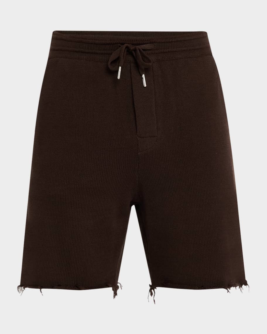 SEROYA Men's Chris Raw-Edge Shorts | Neiman Marcus