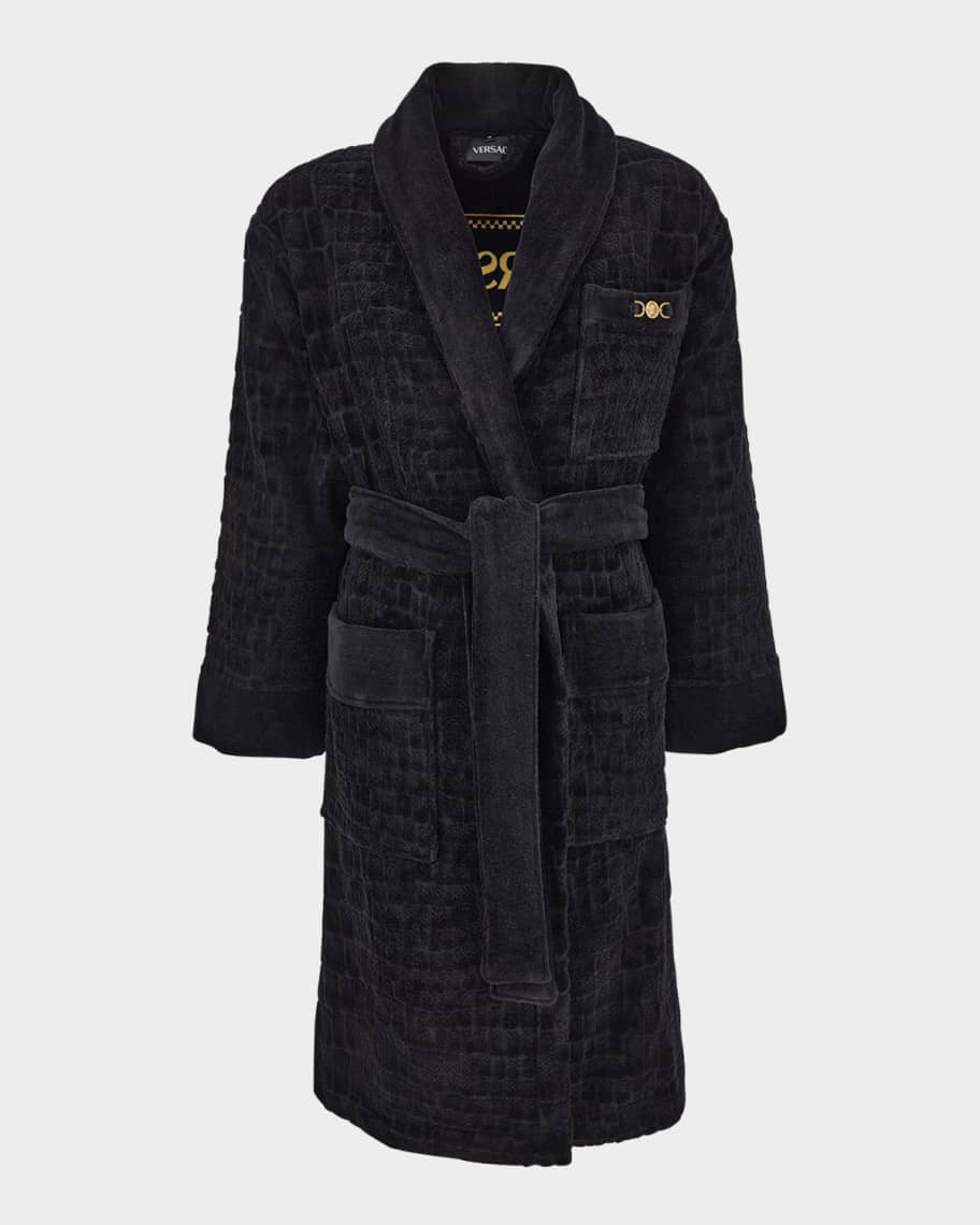 Versace Men's Medusa 95 Jacquard Terry Cloth Crocodile Pattern Robe ...