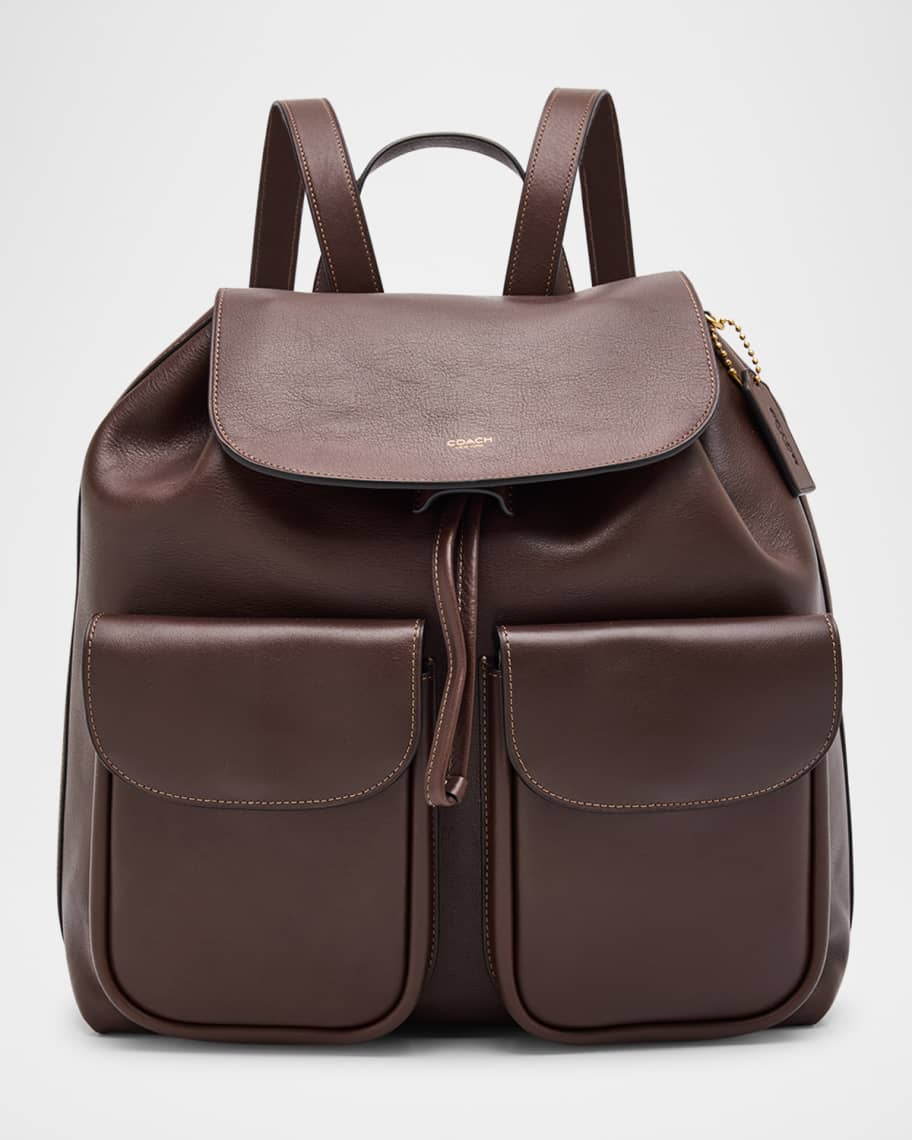 Coach Crosby Grain Leather Drawstring Backpack | Neiman Marcus