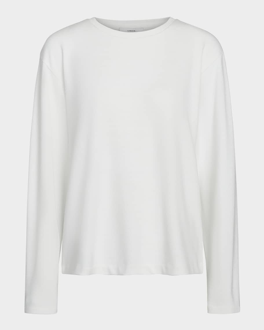 Vince Relaxed Long-Sleeve Crewneck Top | Neiman Marcus