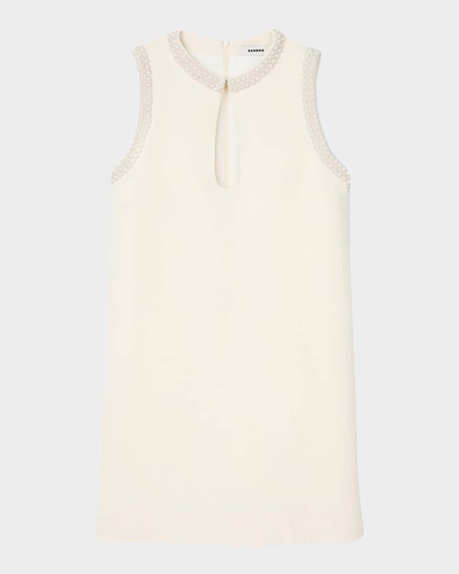 Sandro Morane Embellished-Trim Mini Dress | Neiman Marcus