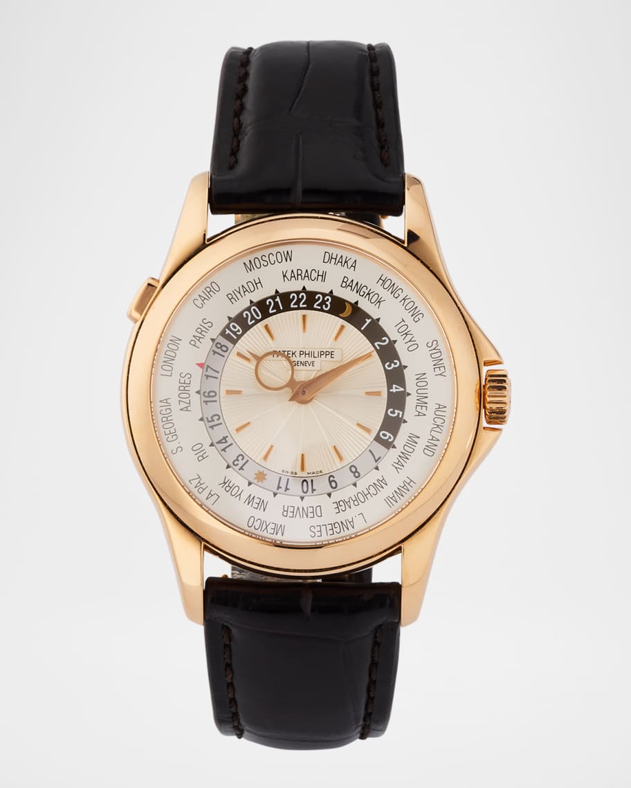 Vintage Watches Patek Philippe 18K Rose Gold World Time 40mm Vintage ...
