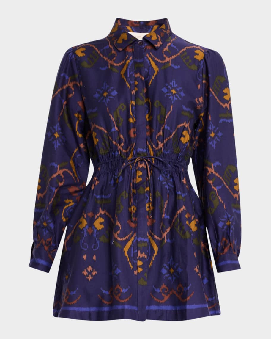 LOVE THE LABEL Lillabelle Ikat Mini Shirtdress | Neiman Marcus