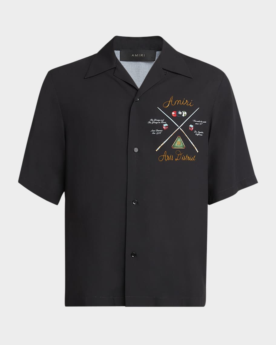Amiri Men's Pool Cue Bowling Shirt | Neiman Marcus