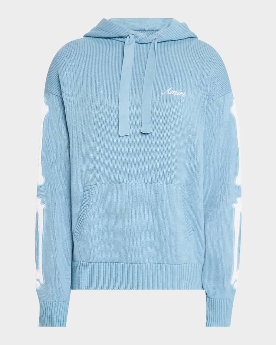 Amiri Men's Bone Applique Ribbed Hoodie | Neiman Marcus