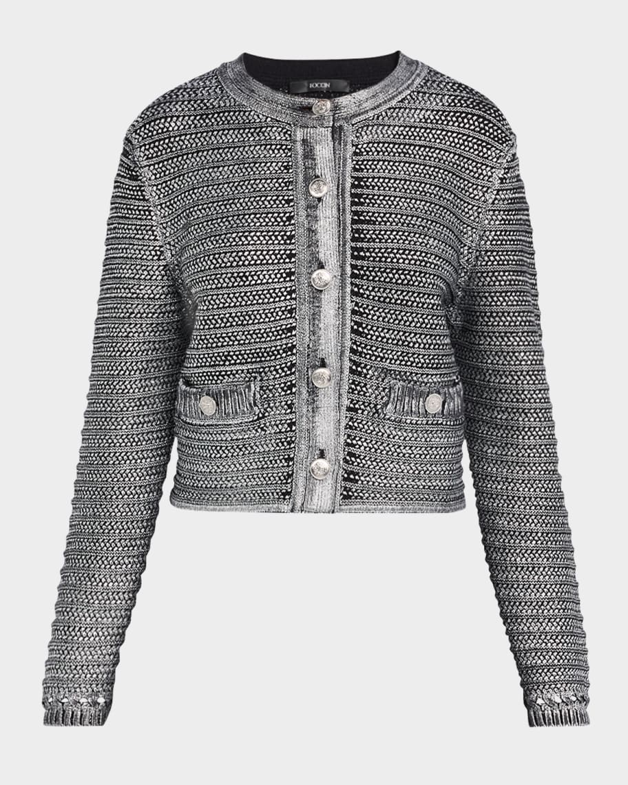 Toccin Cecilia Textured Cotton Metallic Knit Jacket | Neiman Marcus
