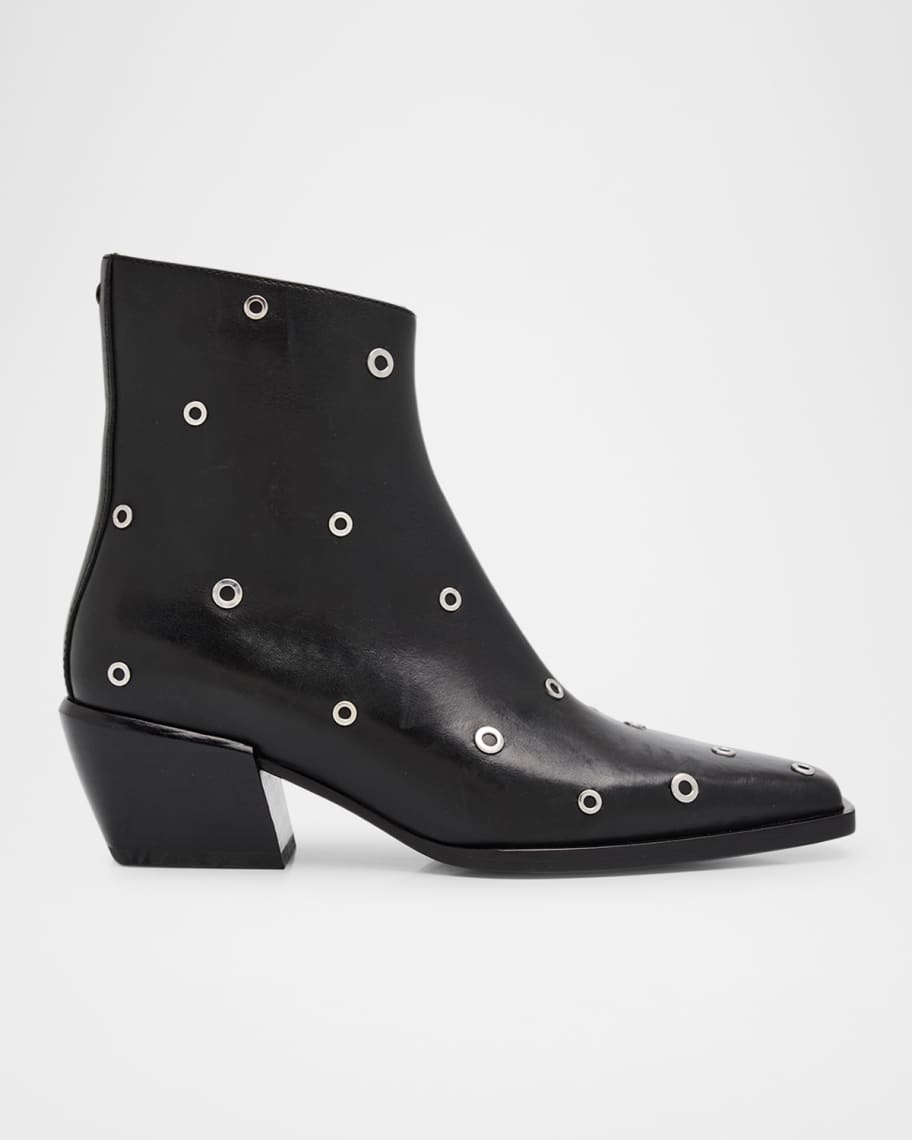 Rag & Bone Joni Grommet Leather Ankle Booties | Neiman Marcus