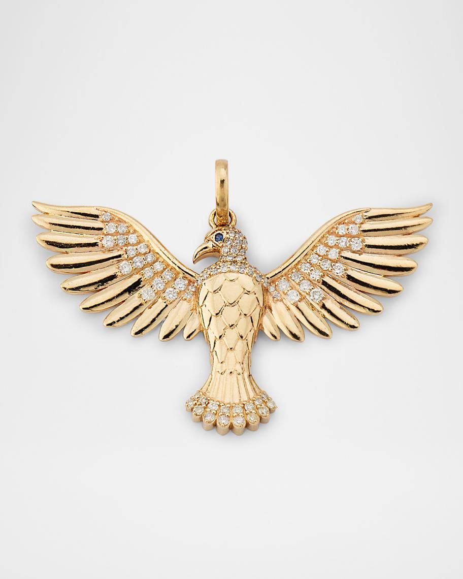 Siena Jewelry 14K Yellow Gold Diamond and Sapphire Eagle Charm | Neiman ...