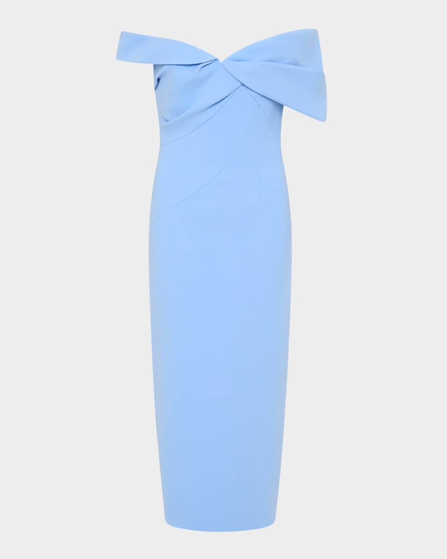Rachel Gilbert Mattie Off-The-Shoulder Midi Dress | Neiman Marcus