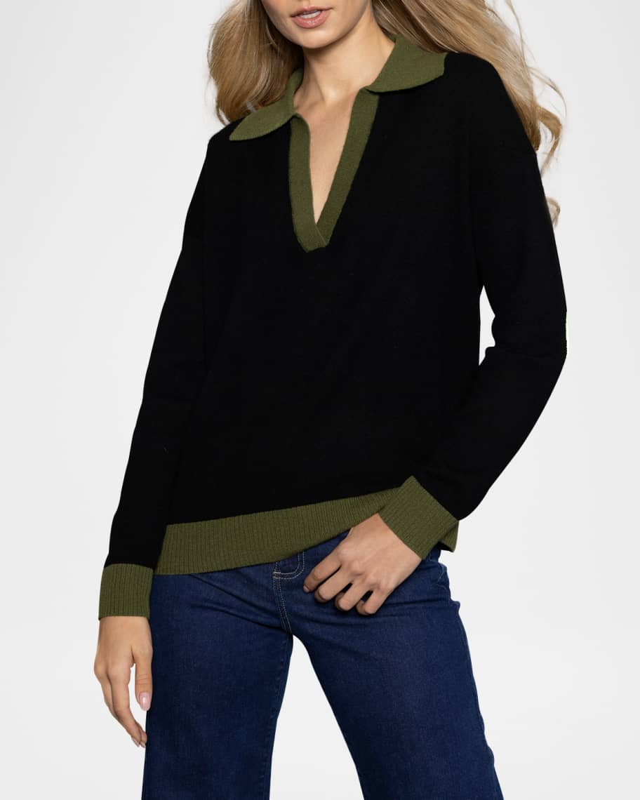 Lisa Todd Polo Pop Heart Intarsia Cashmere Sweater | Neiman Marcus