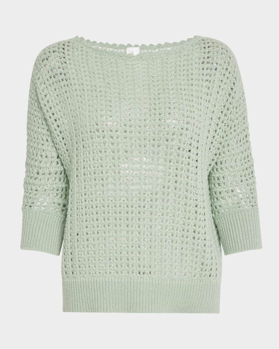 TSE Cashmere Cashmere-Silk Open Weave Top | Neiman Marcus