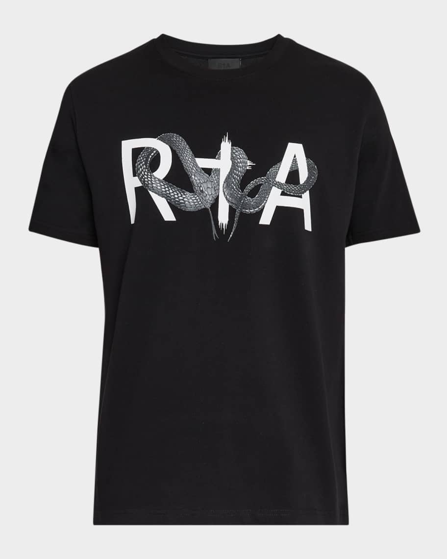 RTA Men's Liam Snake Logo-Print T-Shirt | Neiman Marcus