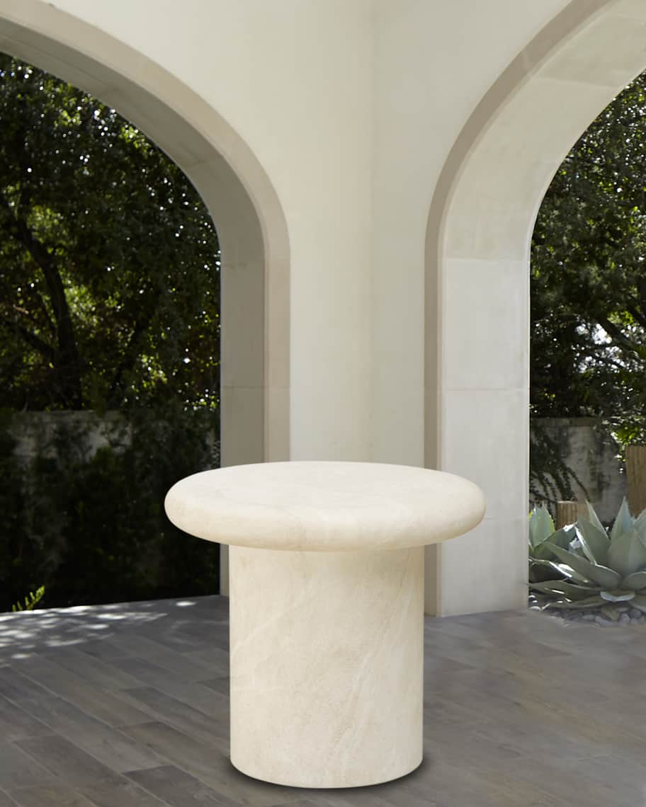 Sunset West Travertino Outdoor End Table | Neiman Marcus