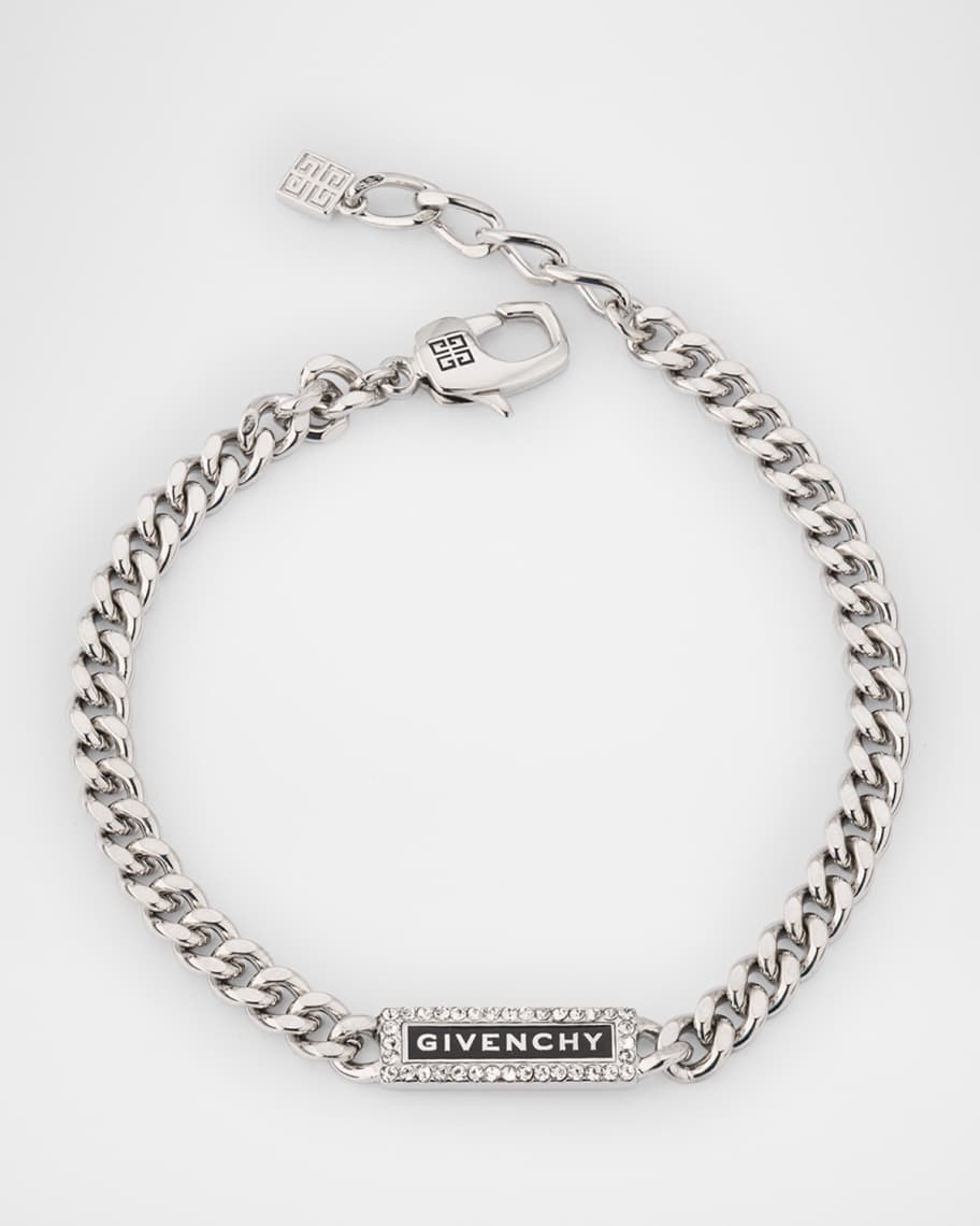 Givenchy Men's ID Logo and Crystals Bracelet | Neiman Marcus