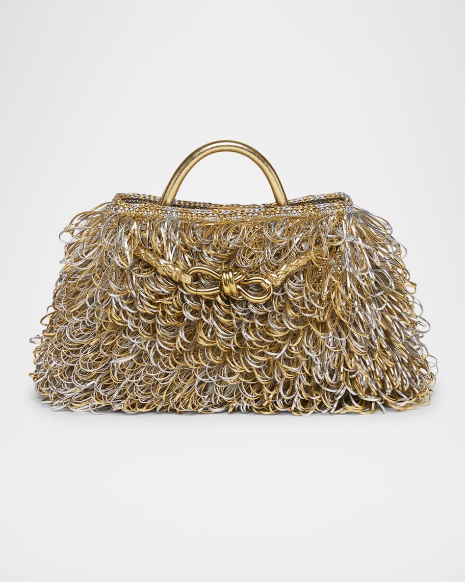 Bottega Veneta Mini Andiamo Metallic Rope Shoulder Bag | Neiman Marcus