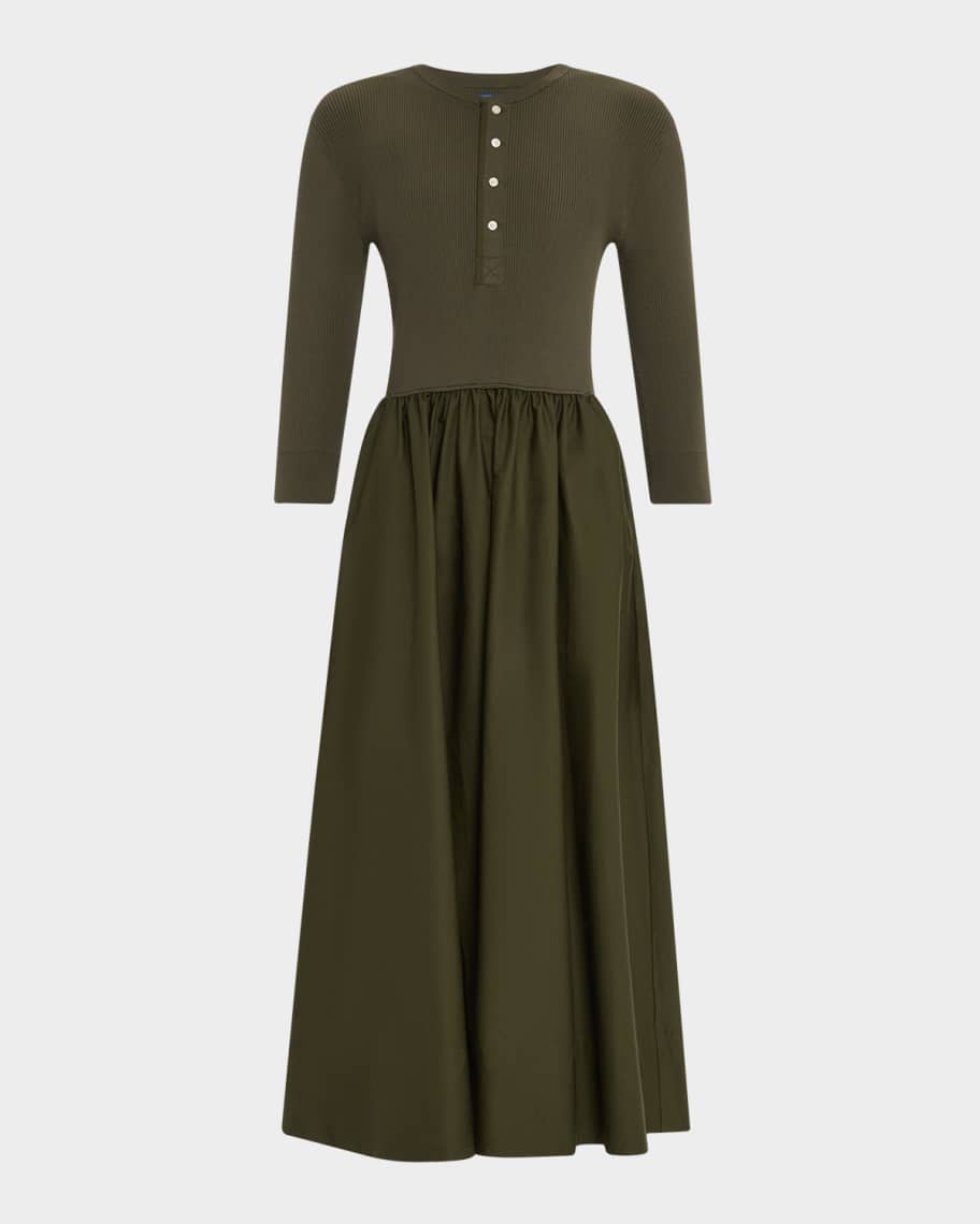Polo Ralph Lauren Henley-Bodice Maxi Dress | Neiman Marcus