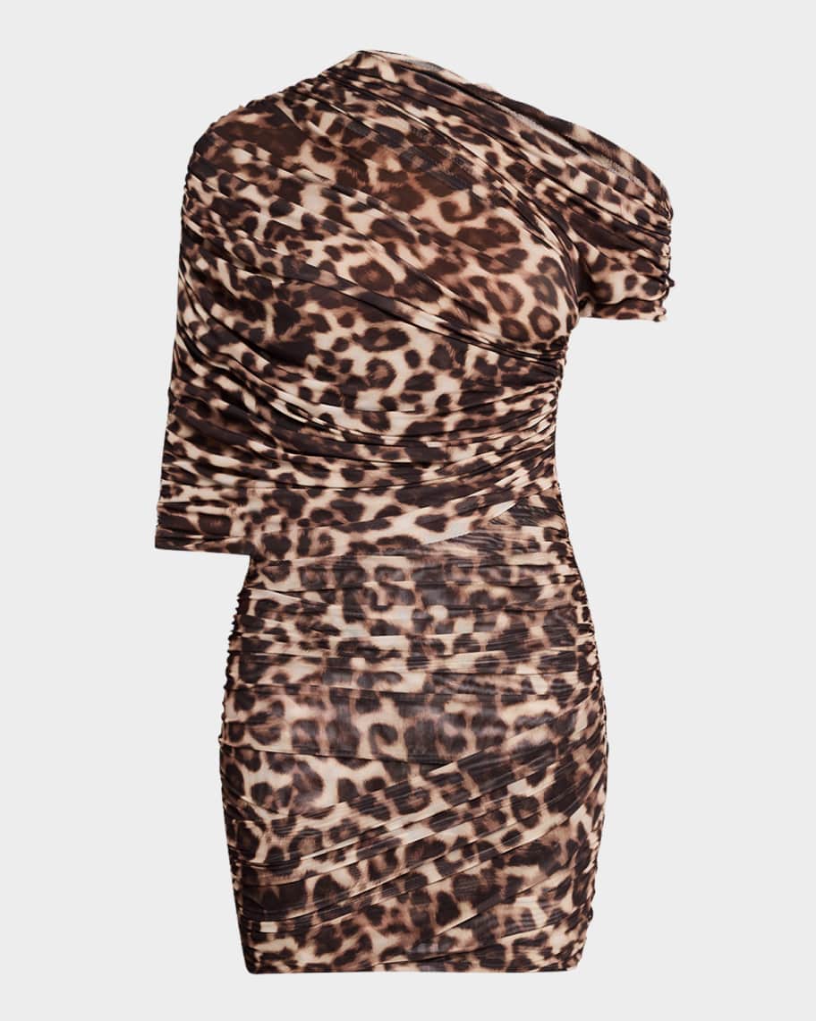 SEROYA Raja Draped Asymmetric Mini Dress | Neiman Marcus