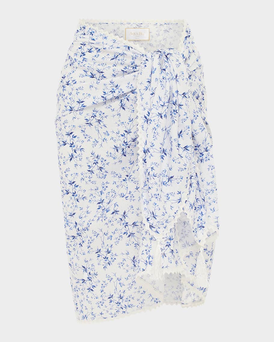 Aqua Blu Australia Linen Pareo Coverup | Neiman Marcus