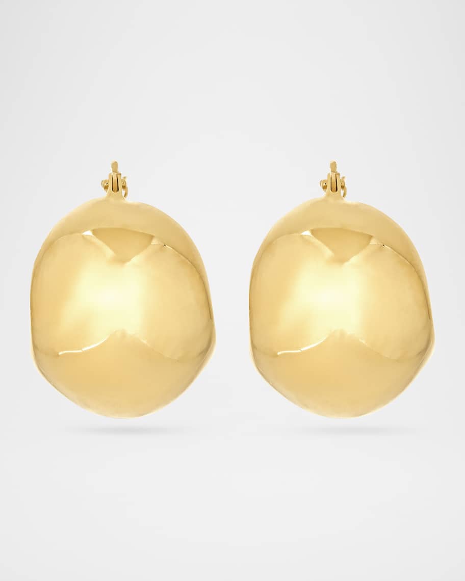 STONE AND STRAND Ultra Puff Gold Huggie Earrings | Neiman Marcus