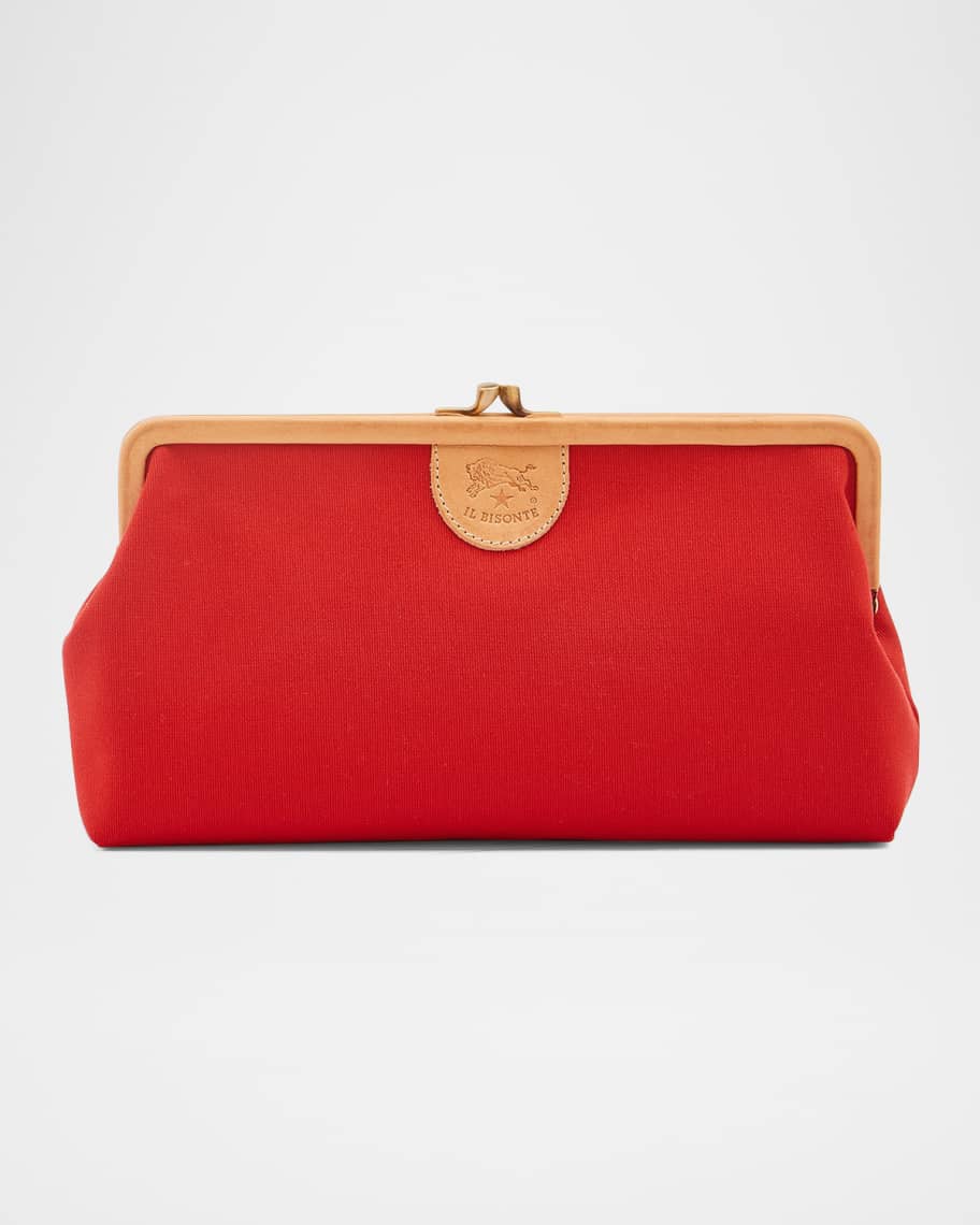 Il Bisonte Manuela Frame Canvas Clutch Bag | Neiman Marcus