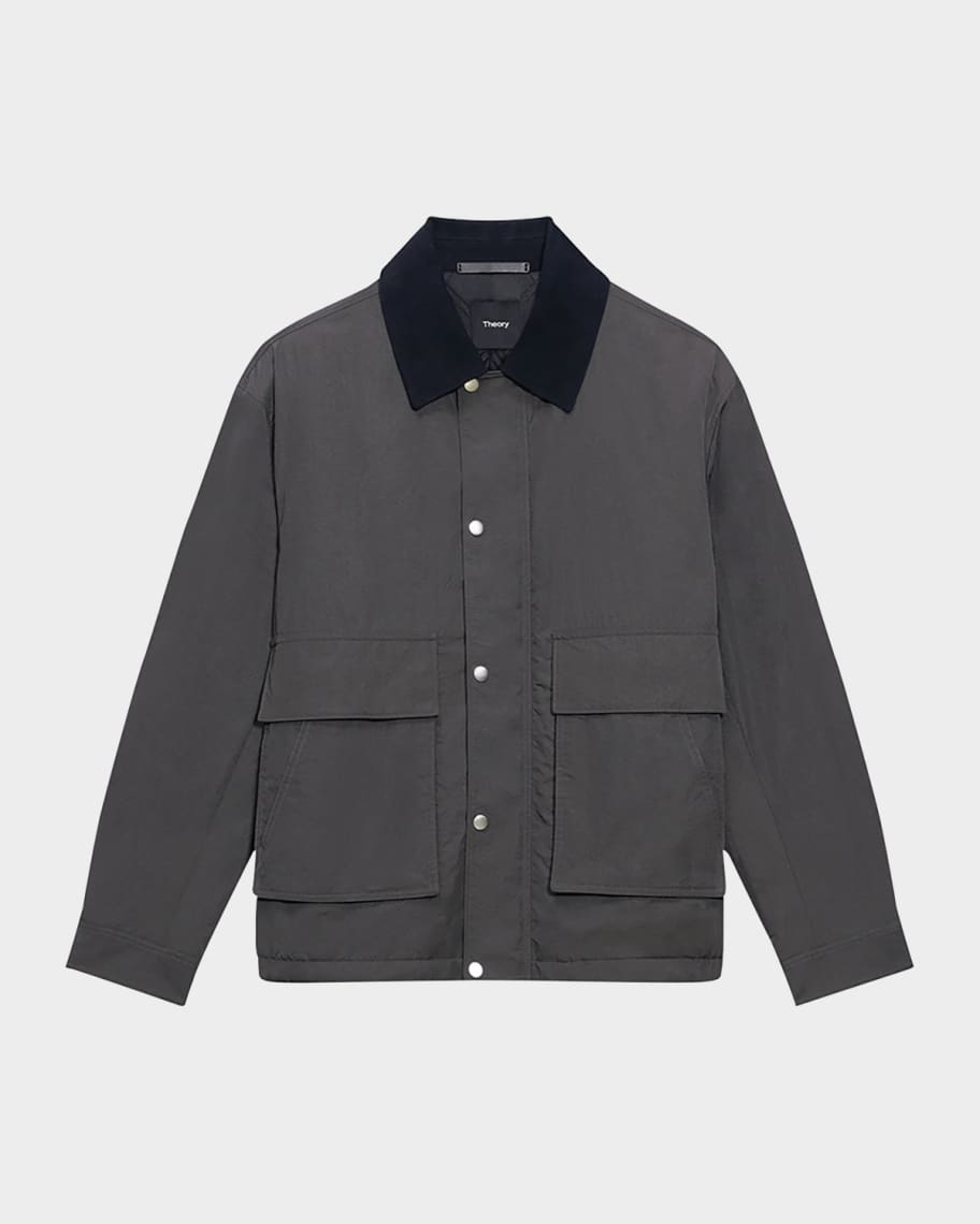 Theory Men's Tumbled Nylon Utility Blouson Jacket | Neiman Marcus