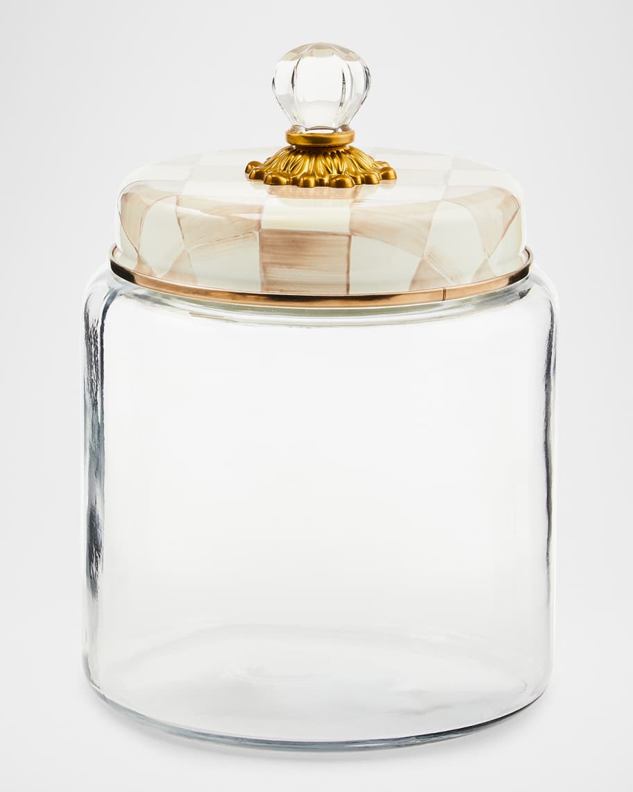 MacKenzie-Childs Mocha Check Large Kitchen Canister | Neiman Marcus