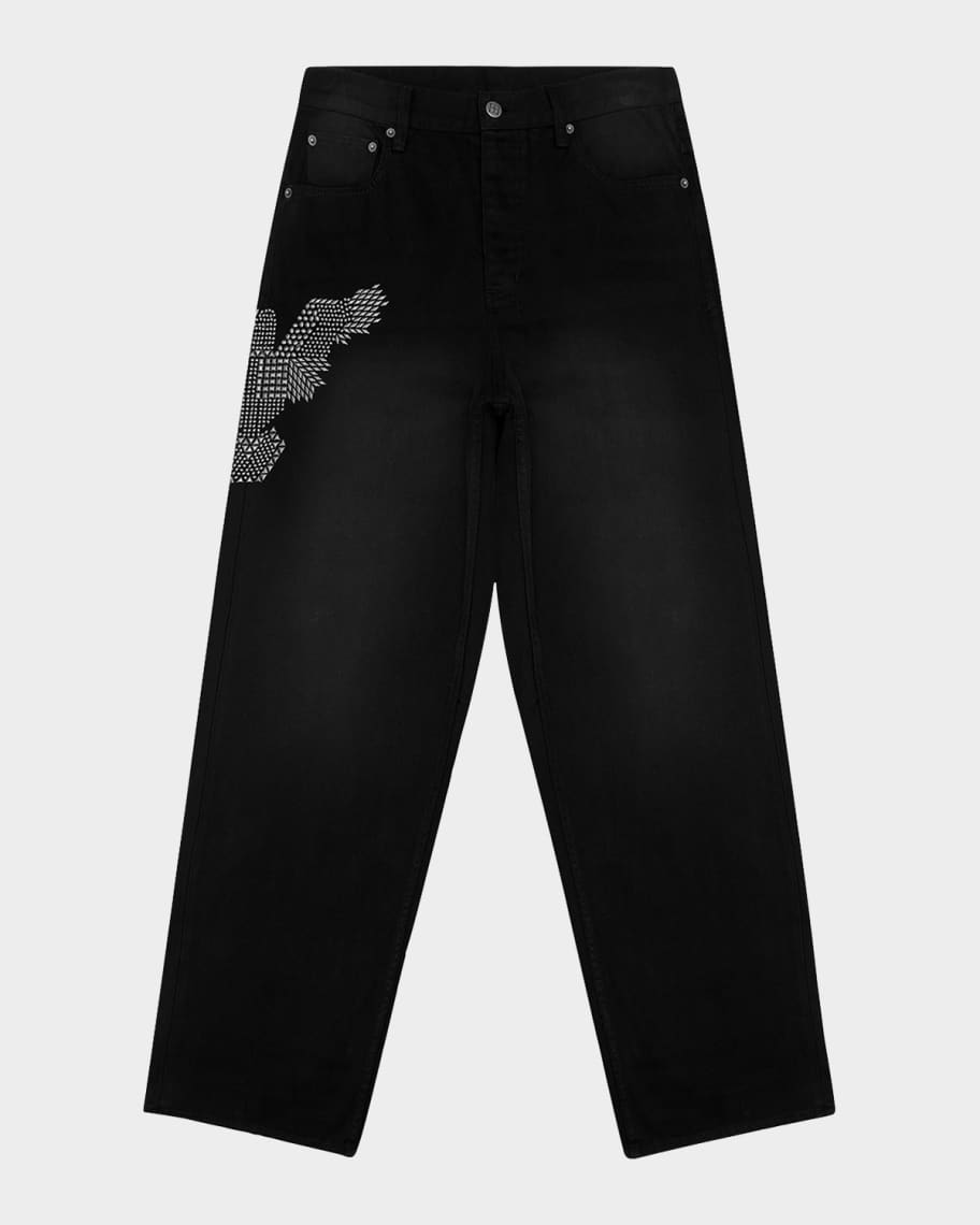 Ksubi Men's Maxx Replica Eagle Wide-Leg Jeans | Neiman Marcus