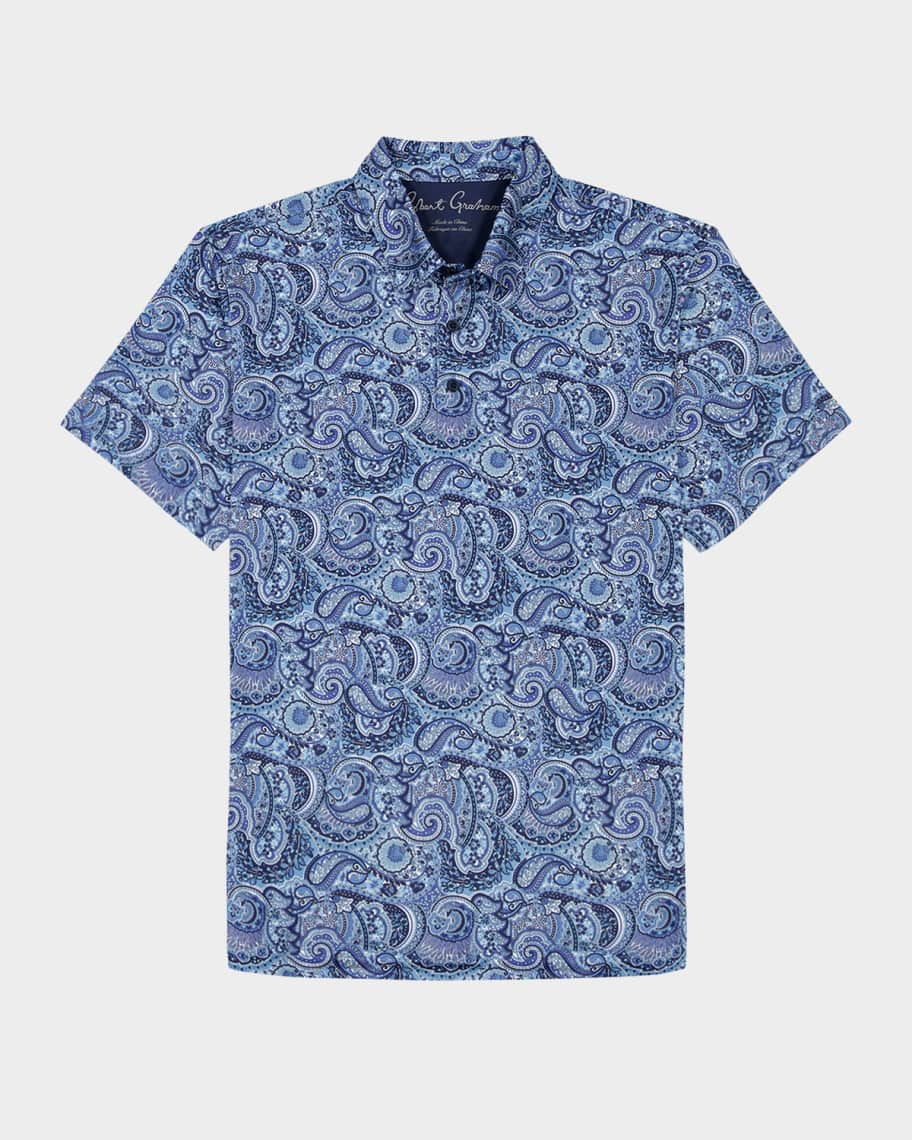 Robert Graham Men's Neris Paisley Knit Polo Shirt | Neiman Marcus