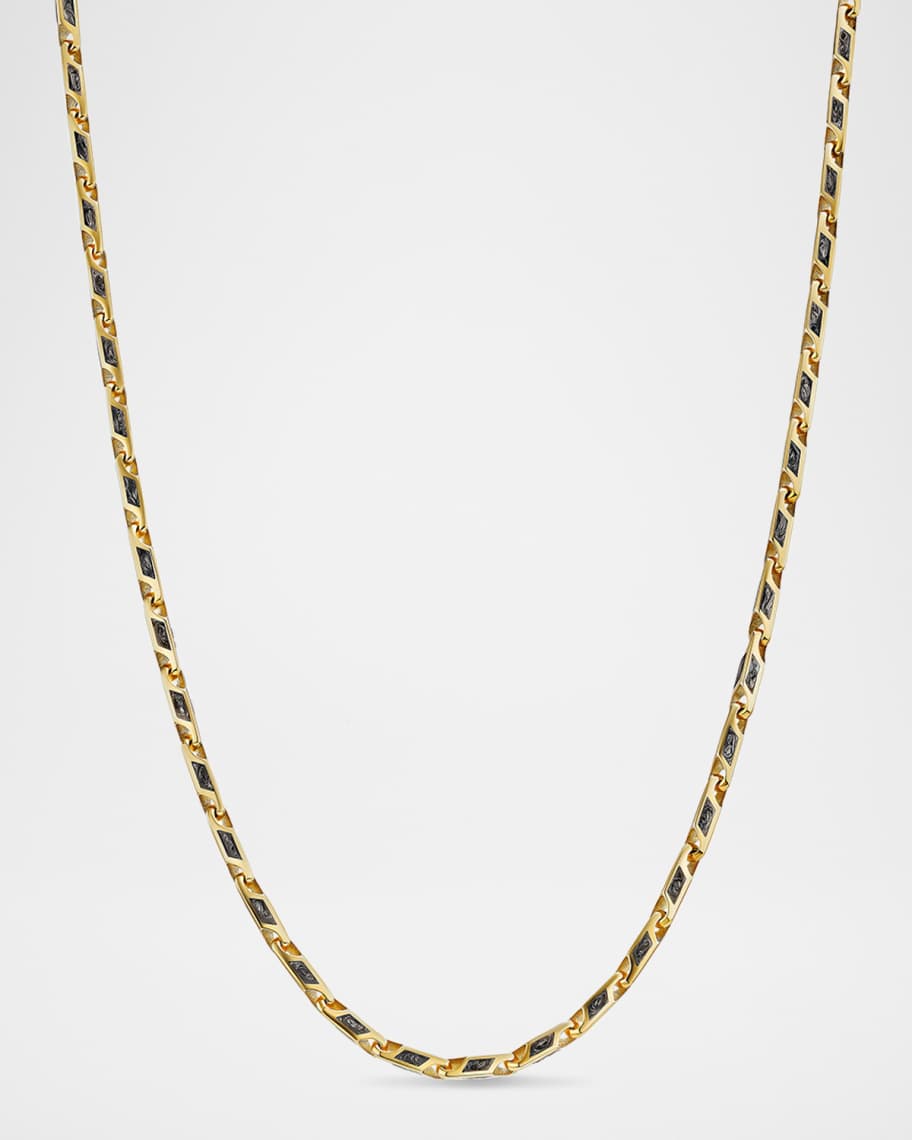 David Yurman Men's Faceted Chain Necklace in 18K Gold with Forged ...