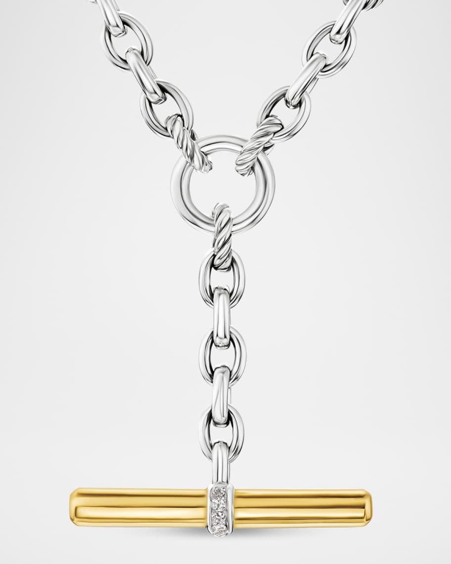 David Yurman DY Mercer Petite Toggle Necklace with Diamonds in Silver ...
