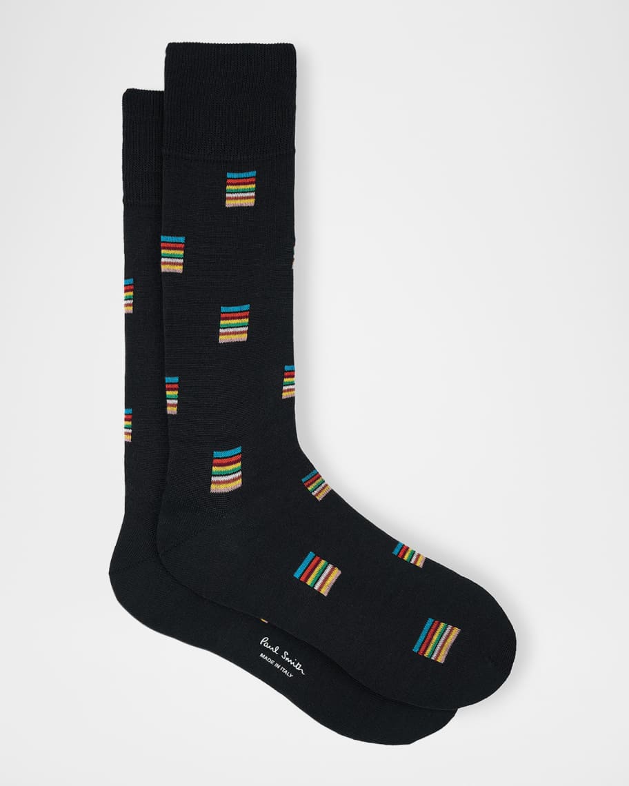 Paul Smith Men's Jonas Signature Stripe Block Crew Socks | Neiman Marcus