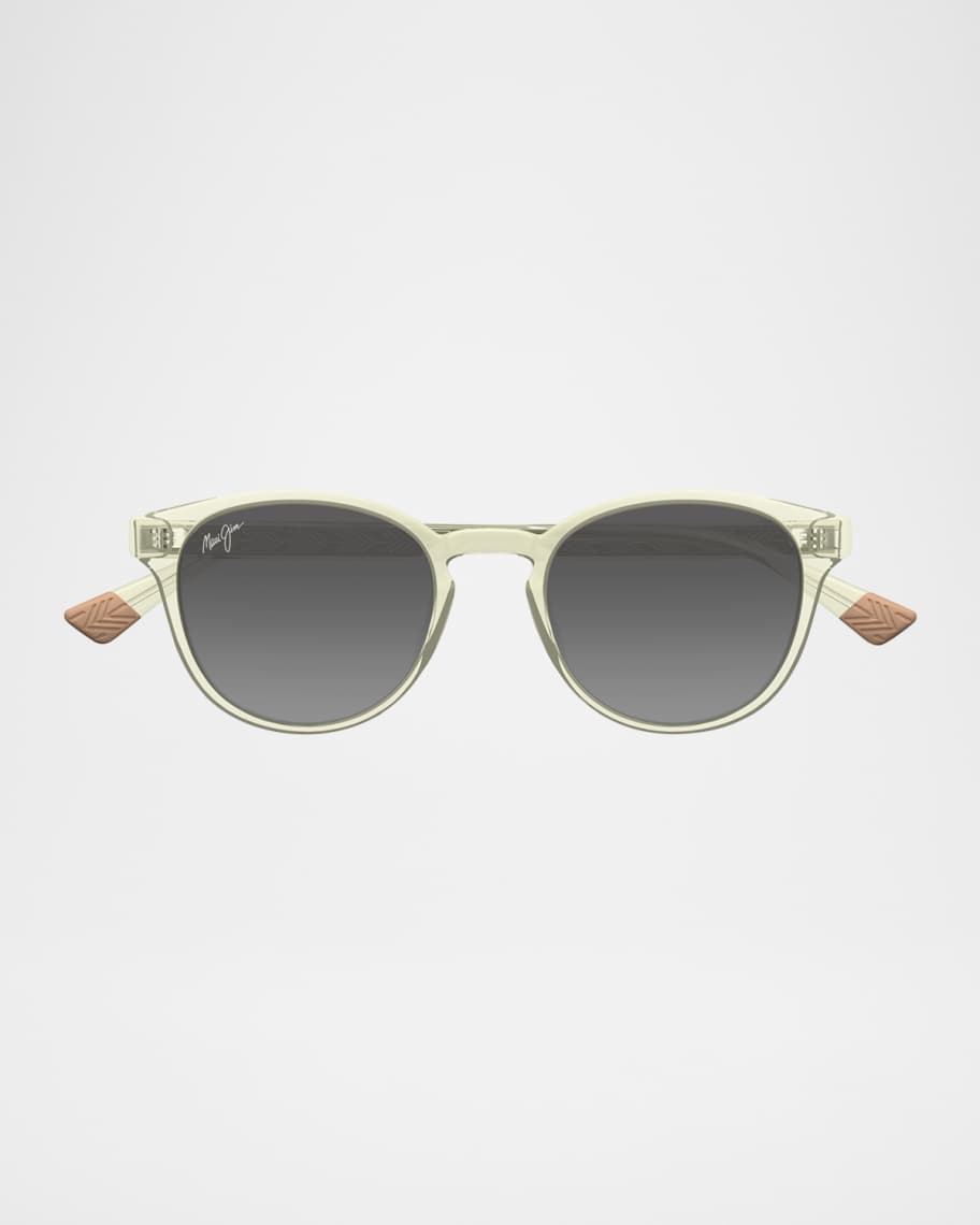Maui Jim Men's Hiehie Nylon Round Sunglasses | Neiman Marcus