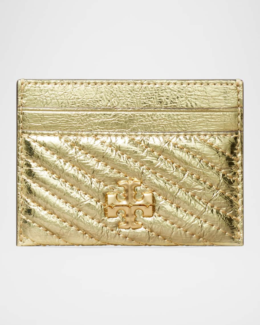 Tory Burch Kira Metallic Quilted Leather Card Case | Neiman Marcus
