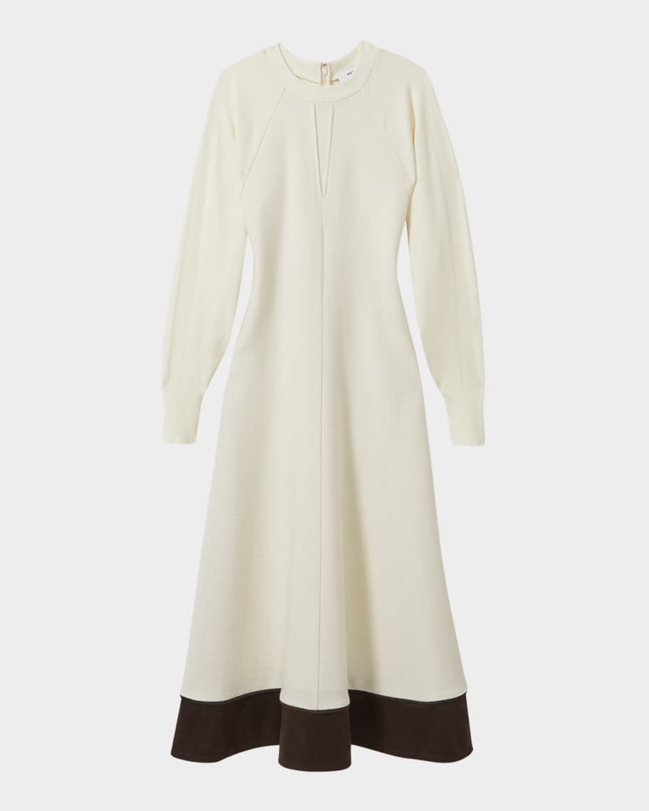 Reiss Caprice Contrast-Hem Midi Sweater Dress | Neiman Marcus