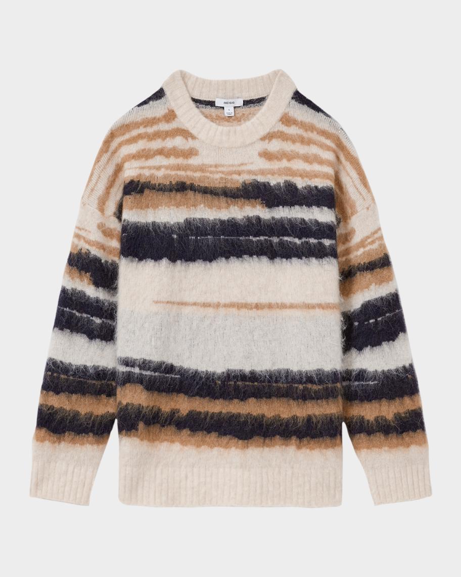 Reiss Emily Fuzzy Stripe Intarsia Sweater | Neiman Marcus