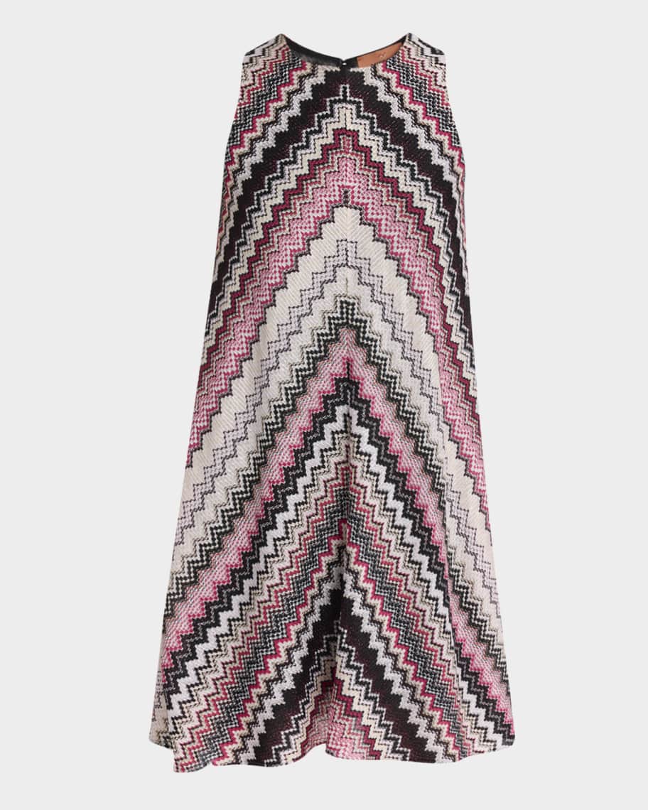 Missoni Chevron Sleeveless Mini Shift Dress | Neiman Marcus