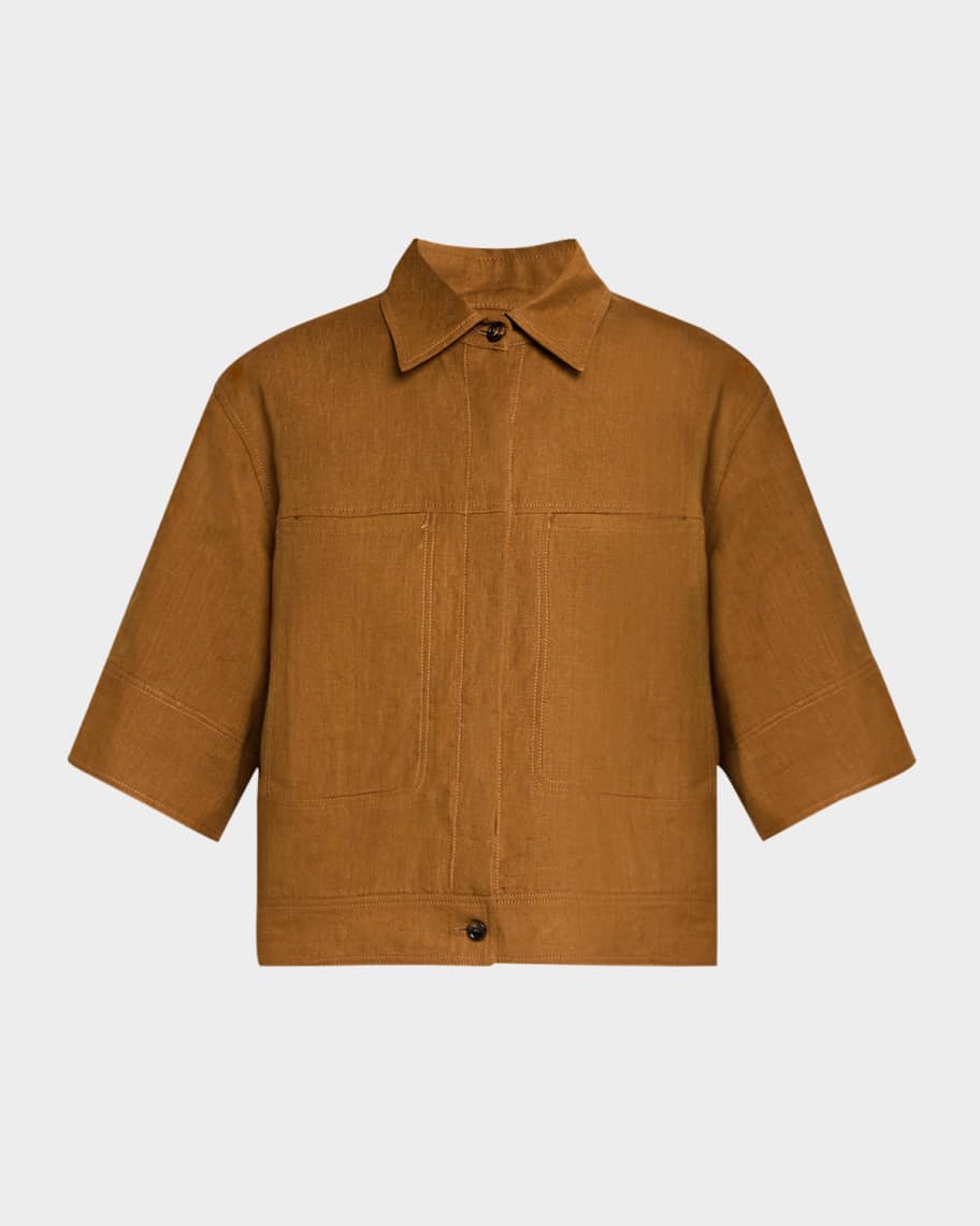 Max Mara Rito Short-Sleeve Shirt Jacket | Neiman Marcus