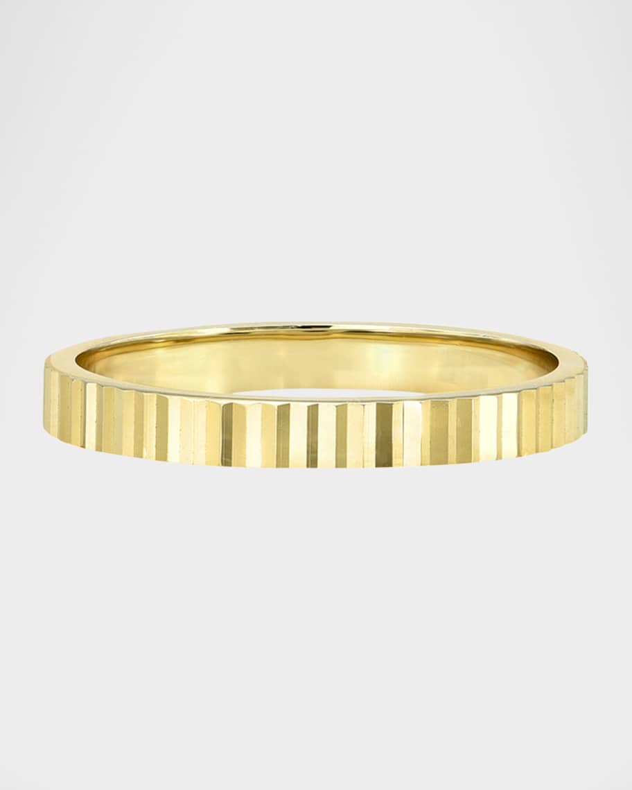 Zoe Lev Jewelry 14K Yellow Gold Thin Notched Ring, Size 7 | Neiman Marcus