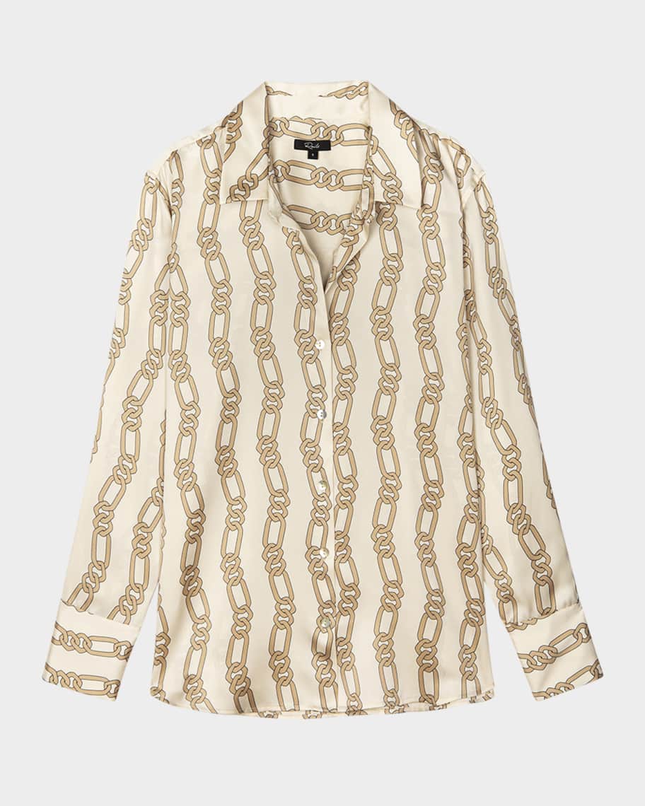 Rails Chain Link Ledger Button-Front Shirt | Neiman Marcus