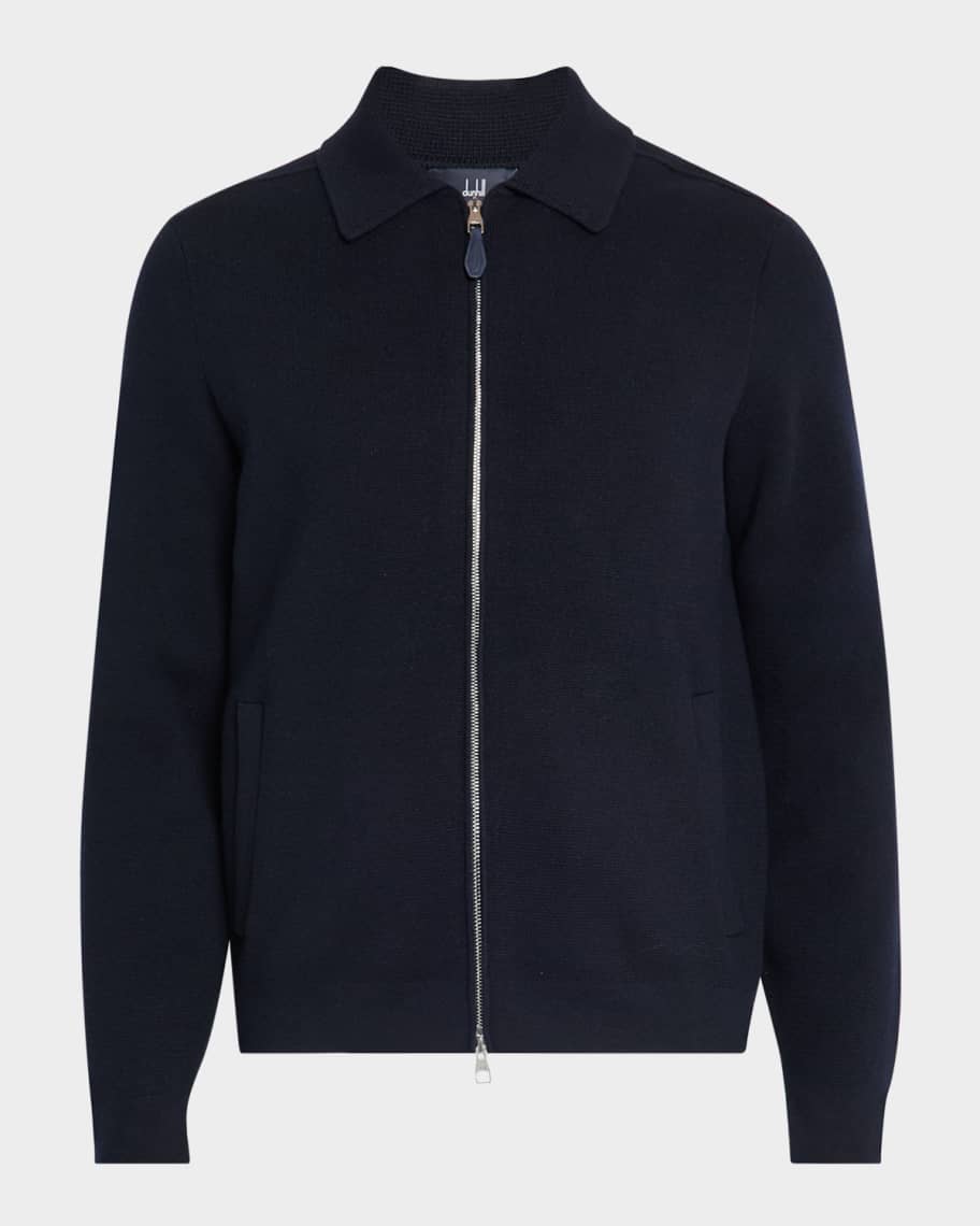dunhill Men's Cotton and Cashmere Full-Zip Blouson | Neiman Marcus