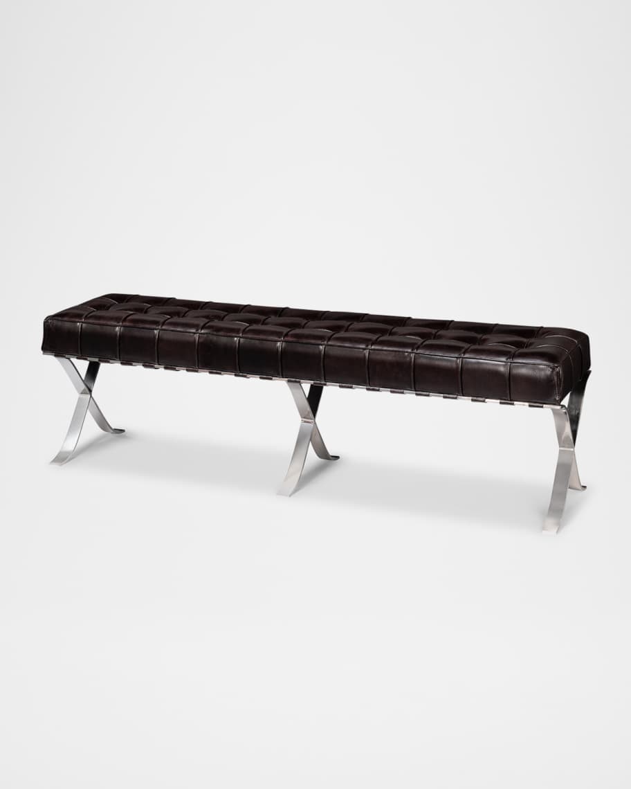Sarreid Catalunya Leather Bench, 60" | Neiman Marcus