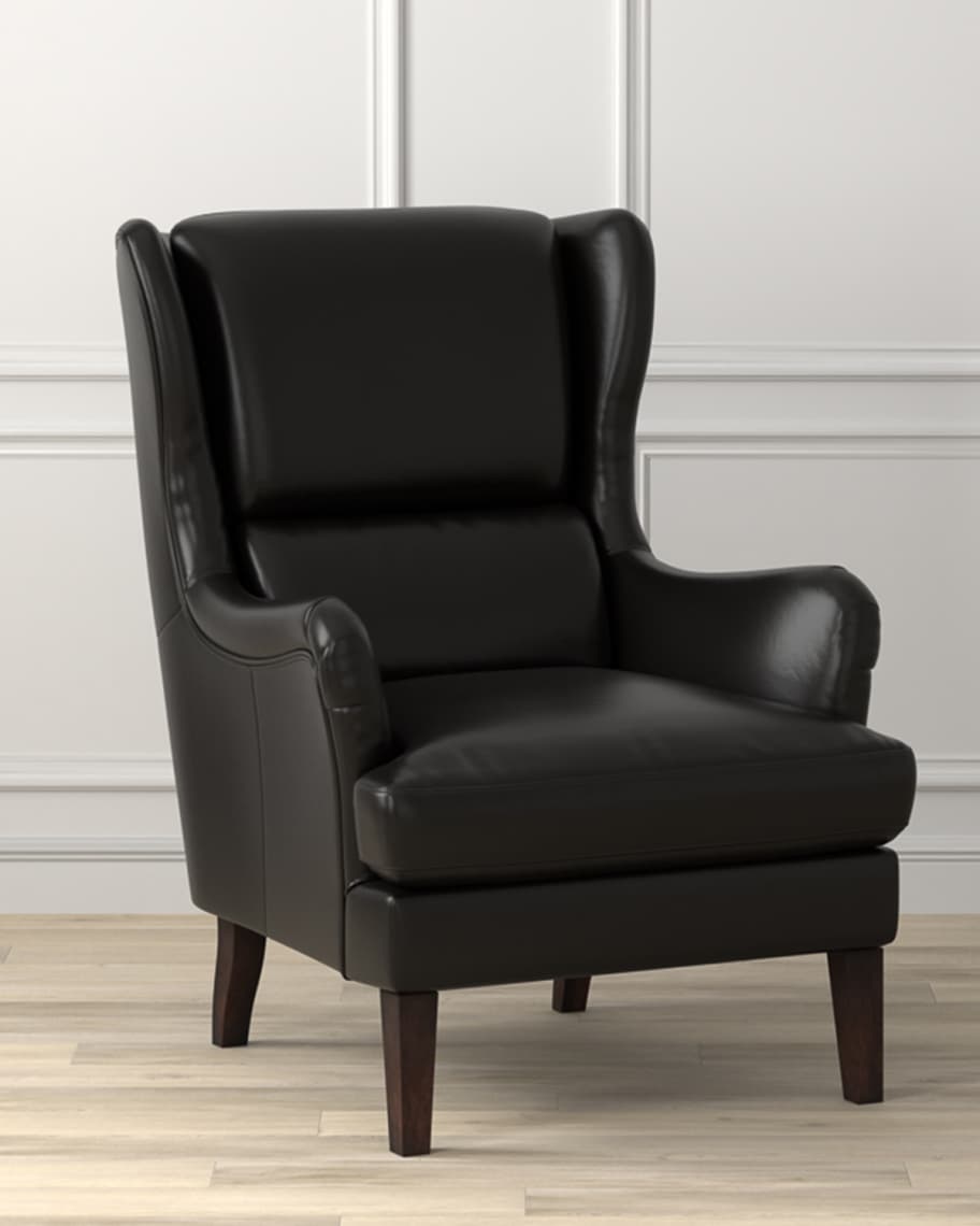Sarreid Elite Leather Wing Lounge Chair | Neiman Marcus