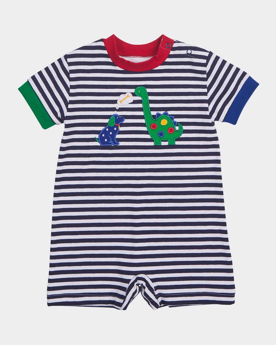 Florence Eiseman Boy's Dog and Dino Knit Shortalls, Size 3M-24M ...
