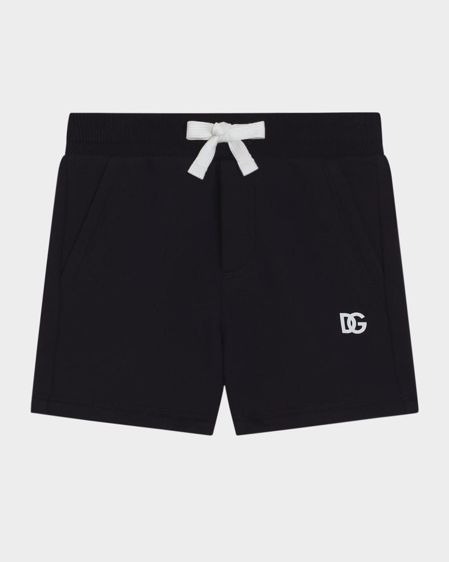 Dolce&Gabbana Boy's Jersey Jogger Shorts W/ Rubber DG Logo, Size 12M ...