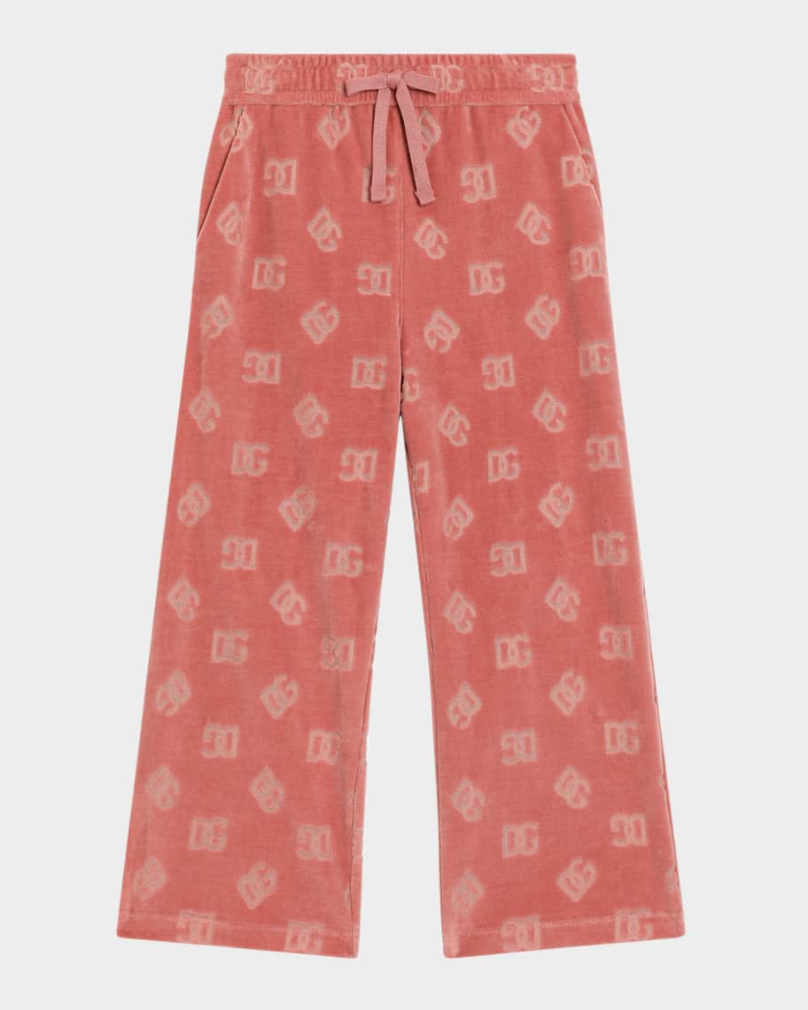 Dolce&Gabbana Girl's Interlocked Logo Velvet Sweatpants, Size 8-14 ...
