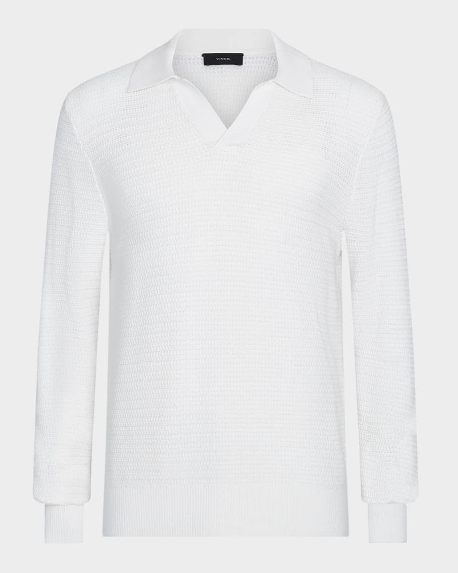 Vince Men's Craftsman Rib Sweater with Johnny Collar | Neiman Marcus