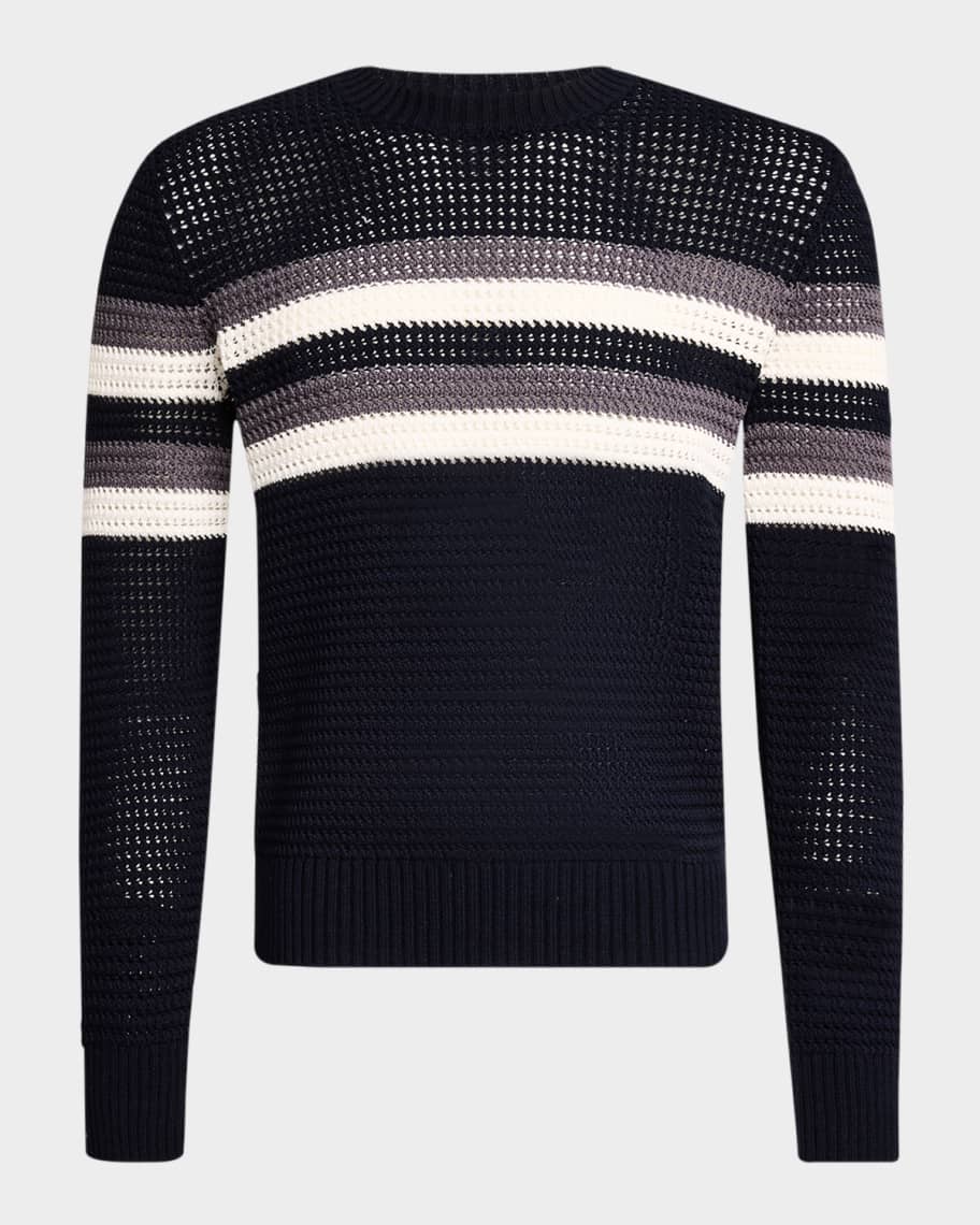 Vince Men's Crochet Chest-Stripe T-Shirt | Neiman Marcus