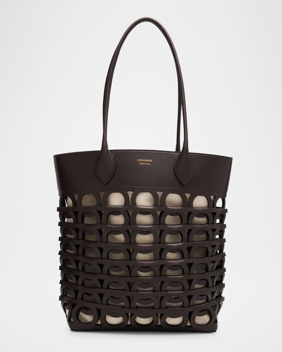 Ferragamo Gancini Leather Tote Bag | Neiman Marcus